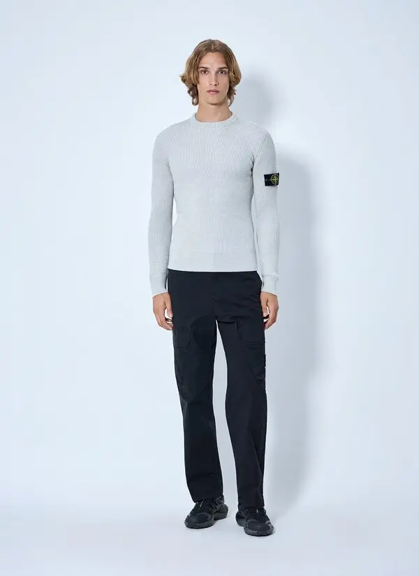 Stone Island Ribbed Crewneck Sweater - Gray