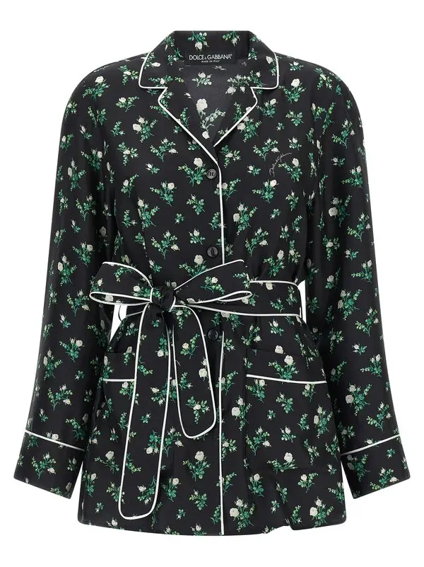 Dolce & Gabbana Roselline And Lily Floral Printed Shirt - Black