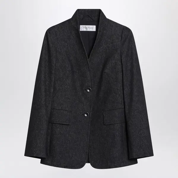 Max Mara Midnight Jacket In Cotton Denim Effect - Blue