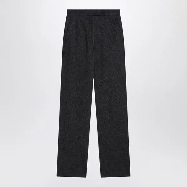 Max Mara Midnight Trousers In Cotton Denim Effect - Blue