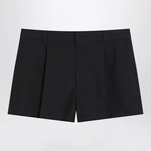 Gucci Shorts Dark Grey In Wool Twill - Gray