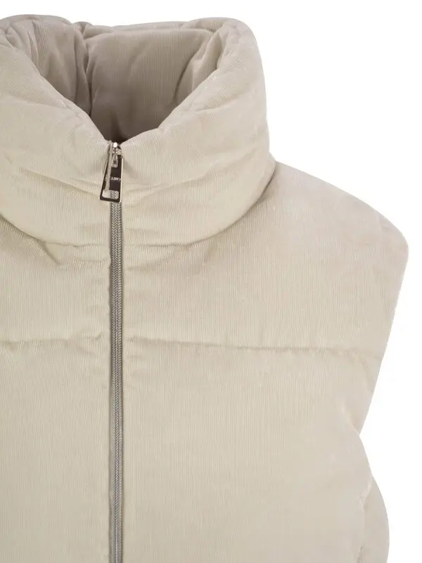 Herno Velvet Sleeveless Down Jacket - Cream