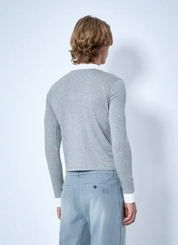 Miu Miu Collared Long Sleeve Knit Sweater