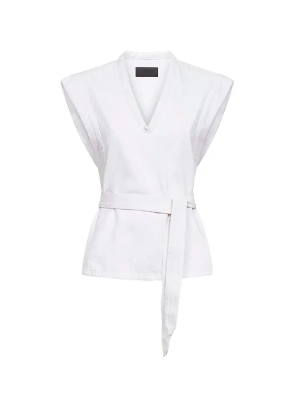 LEMAIRE Milk Bleached Denim Belted Chasuble