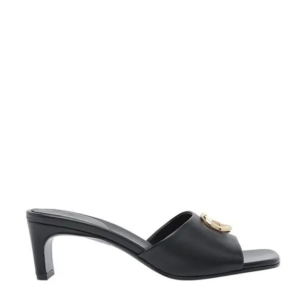 Gucci Leather Double G Slider Sandal - Black