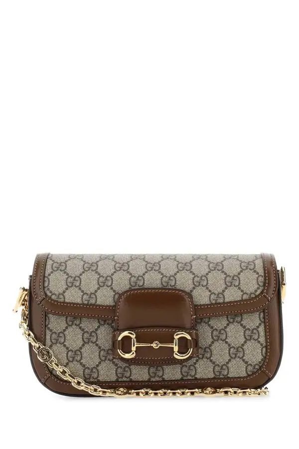 Gucci Leather And Gg Fabric Handbag