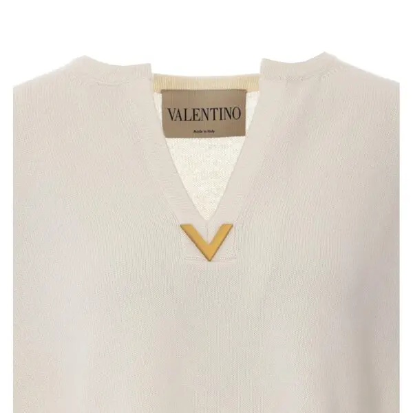 Valentino Garavani V-logo Virgin Wool Sweater - White