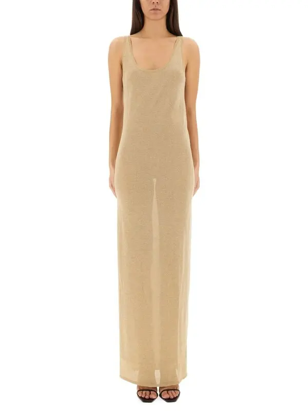 Saint Laurent Lurex Knit Dress - Gold