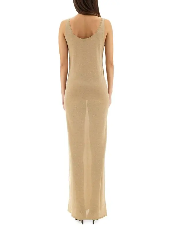 Saint Laurent Lurex Knit Dress - Gold