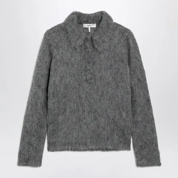Chloé Smoke Grey Alpaca-blend Cardigan - Gray