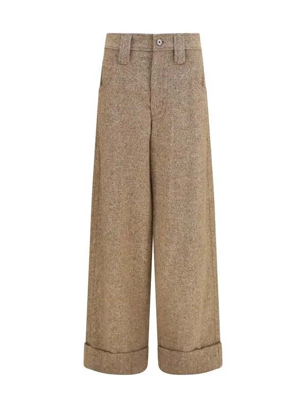 Brunello Cucinelli Tailored Wool-blend Pants - Cream
