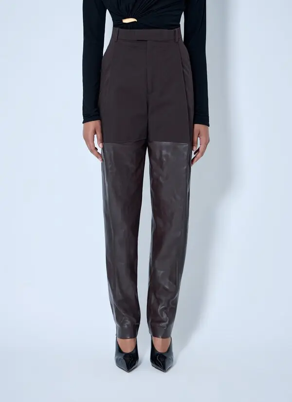 Bottega Veneta Contrast Panel Tailored Trousers - Brown