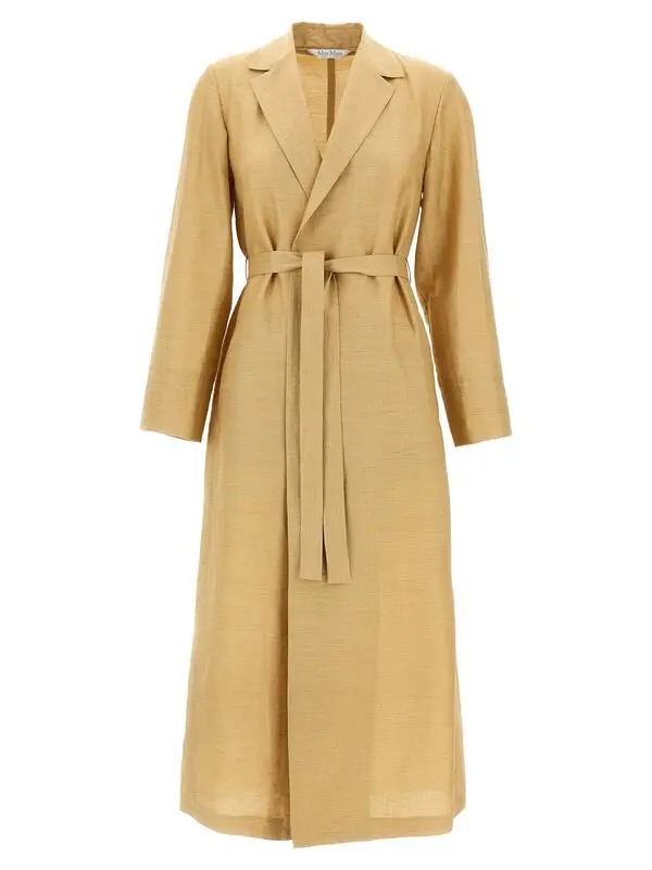 Max Mara Meandro Linen And Silk Coat - Cream