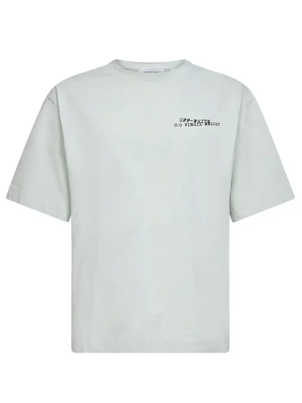 Off-White Mint Cotton Jersey Type Arrow Skate T-shirt - Multicolor