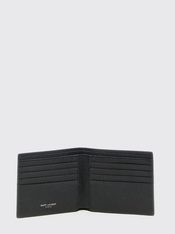 Saint Laurent Tiny Cassandre East/west Wallet In Grained Leather