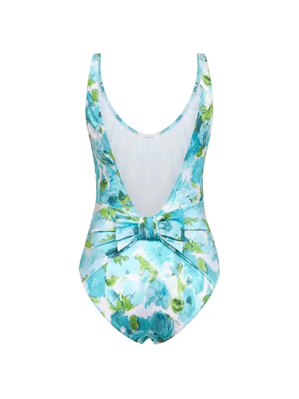Chloé Aqua Flower-print Lycra One-piece Swimsuit - Multicolor