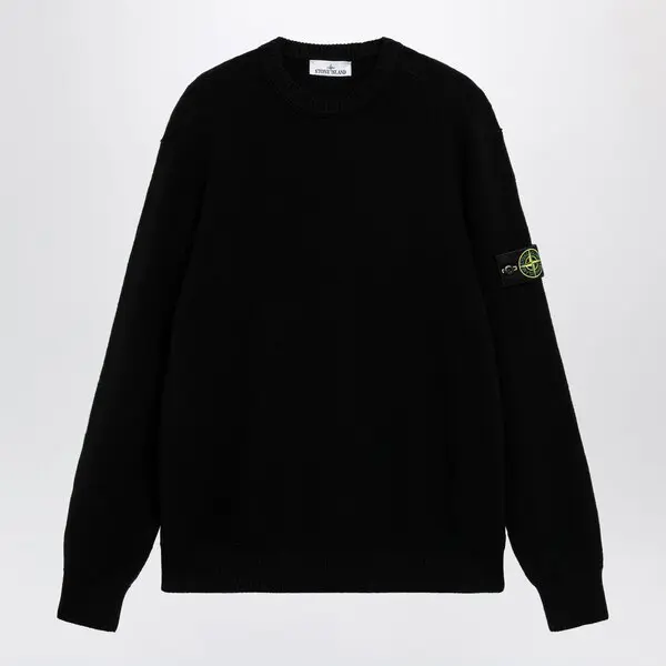 Stone Island Wool Crewneck Sweater - Black