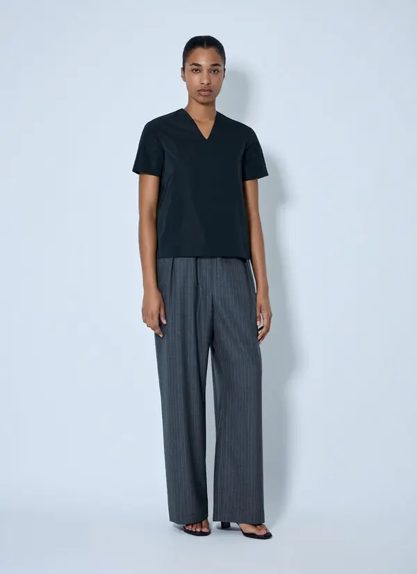 JIL SANDER Pinstripe Wide-leg Trousers - Gray