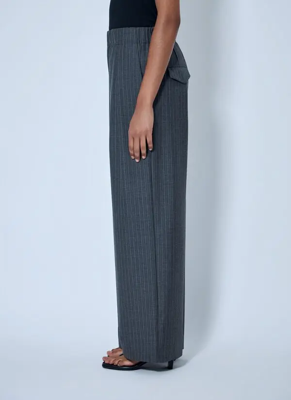 JIL SANDER Pinstripe Wide-leg Trousers - Gray