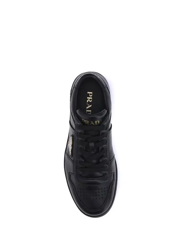 Prada Downtown Leather Sneakers - Black