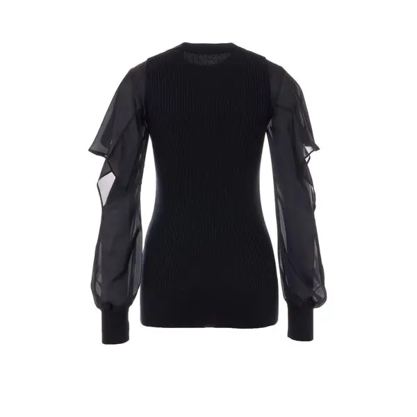 Sacai Satin X Cotton Knit Pullover