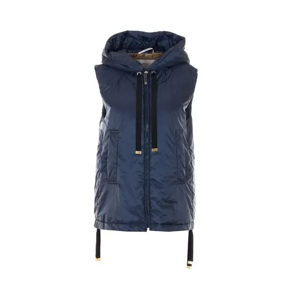 Max Mara Greengo Drop-proof Canvas Padded Vest - Blue