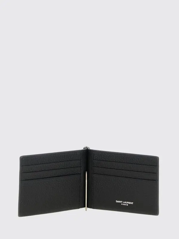 Saint Laurent Tiny Cassandre Grained Leather Wallet