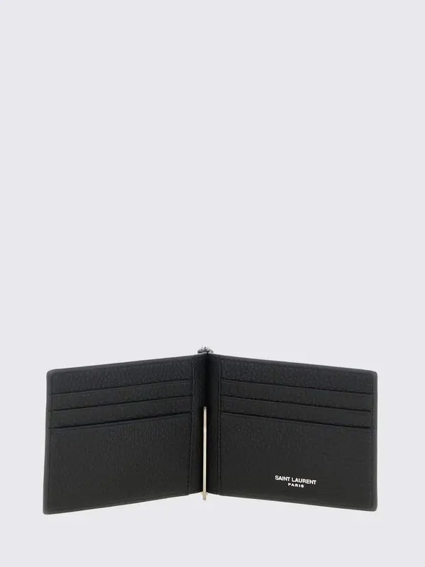 Saint Laurent Tiny Cassandre Grained Leather Wallet