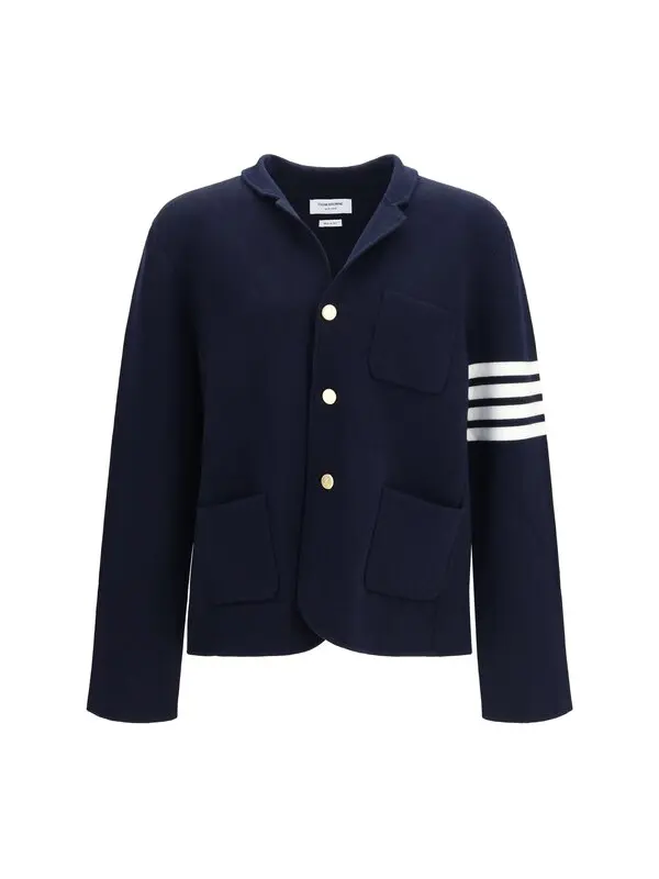 Thom Browne Single-breasted Wool Jacket With Four-bar Sleeve Detail