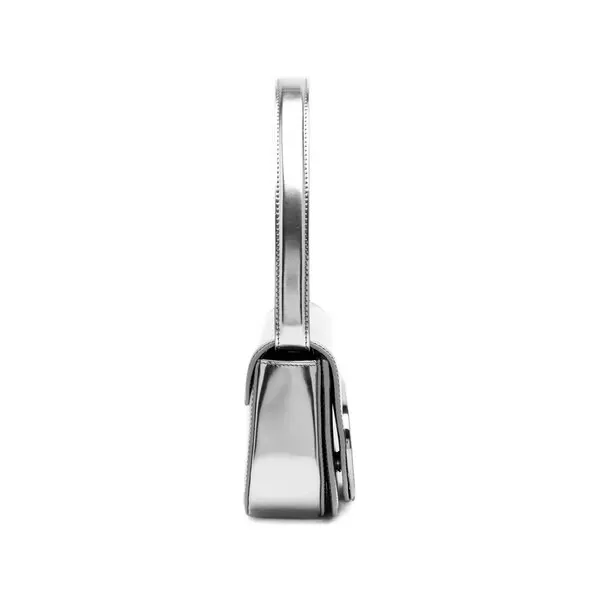 DIESEL® Glossed Leather Shoulder Bag - Silver
