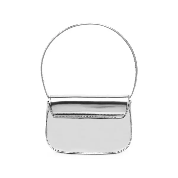 DIESEL® Glossed Leather Shoulder Bag - Silver