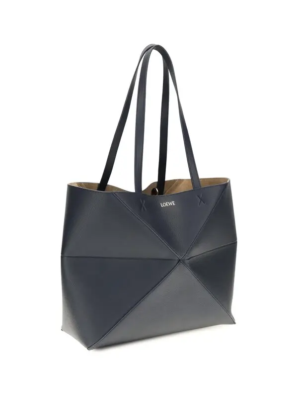 Loewe Medium Puzzle Fold Tote Bag - Blue