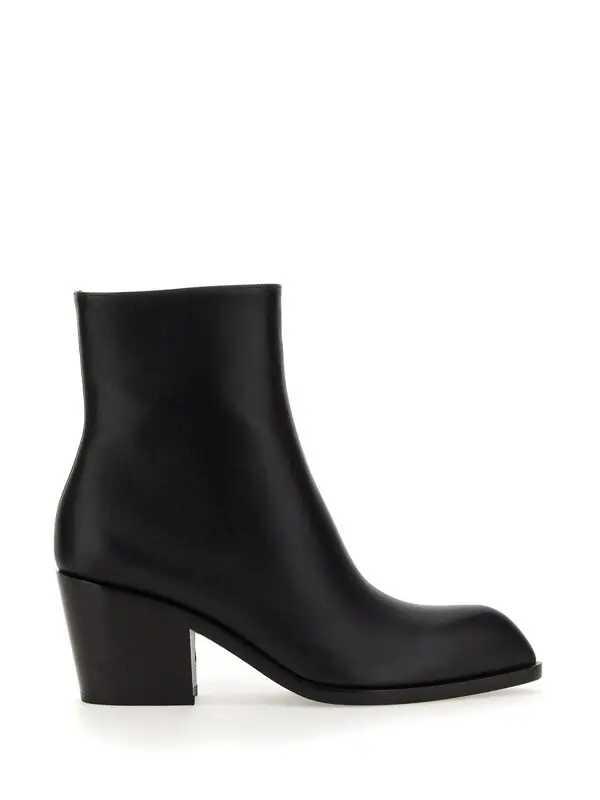 GIANVITO ROSSI Leather Ankle Boots - Black