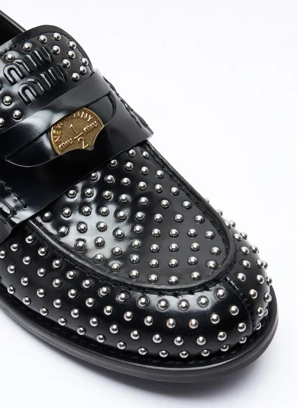 Miu Miu Studded Leather Loafers