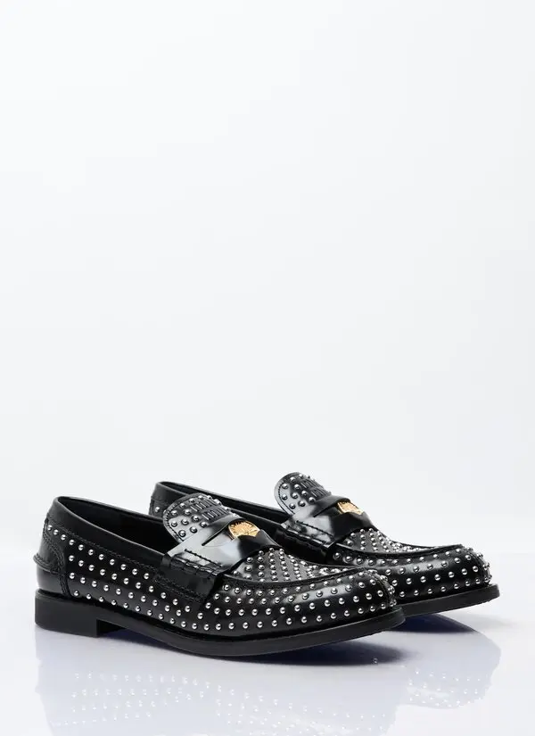 Miu Miu Studded Leather Loafers