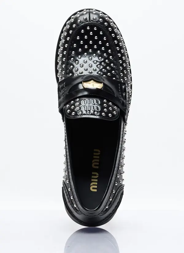Miu Miu Studded Leather Loafers