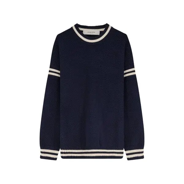 GOLDEN GOOSE Waffle Knit Jumper - Blue