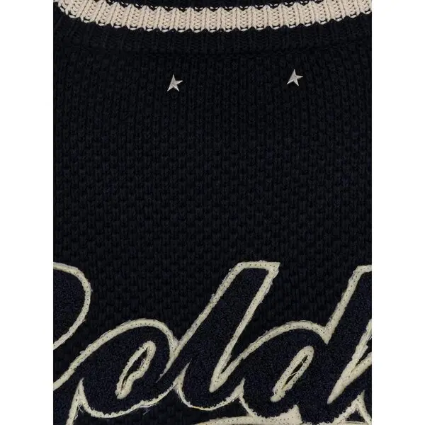 GOLDEN GOOSE Waffle Knit Jumper - Blue