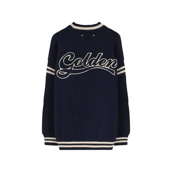 GOLDEN GOOSE Waffle Knit Jumper - Blue