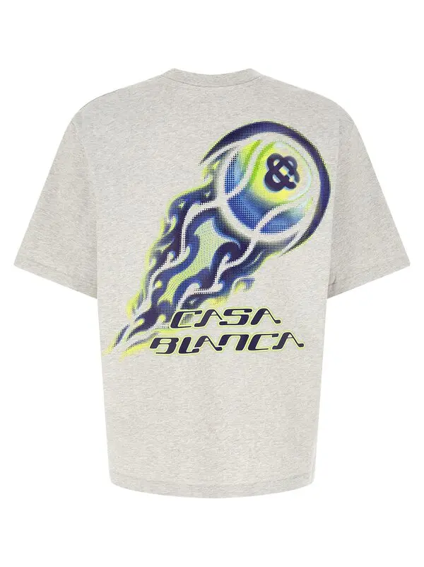 Casablanca Flaming Tennis Ball' T-shirt - Gray
