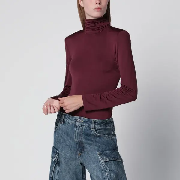 ROTATE BY BIRGER CHRISTENSEN Burgundy Scarf-detail Top - Purple