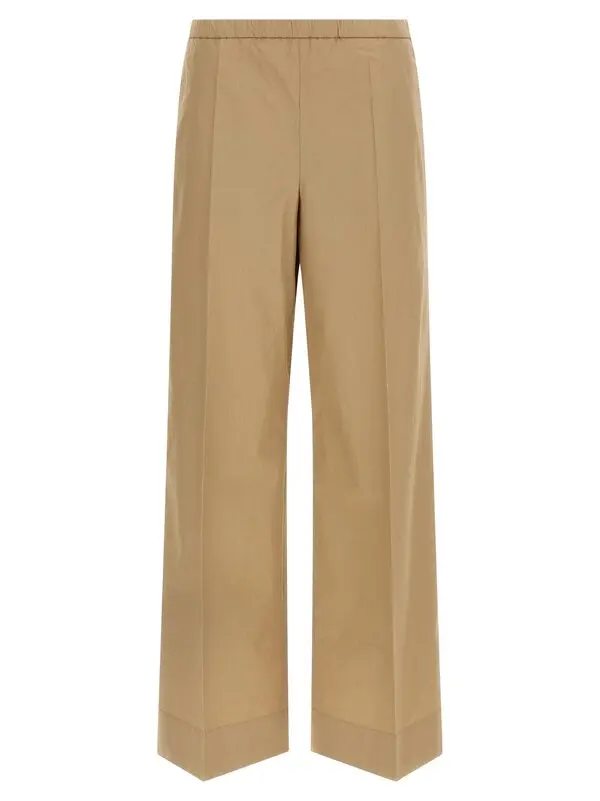 Moncler Grosgrain Logo Patch Pants - Cream