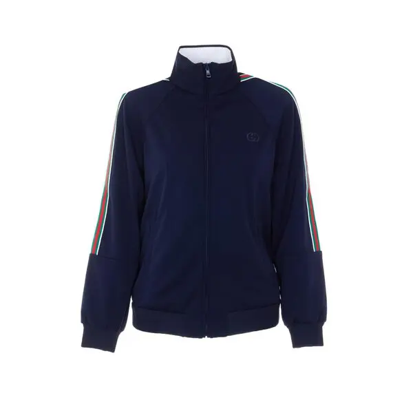 Gucci Technical Jersey Jacket With Zipper And Web