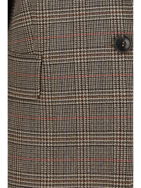 Max Mara Checked Pattern Wool Blazer