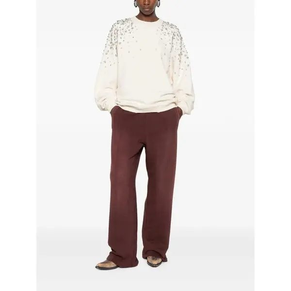 GOLDEN GOOSE Embellished Crew Neck Sweatshirt - Cream