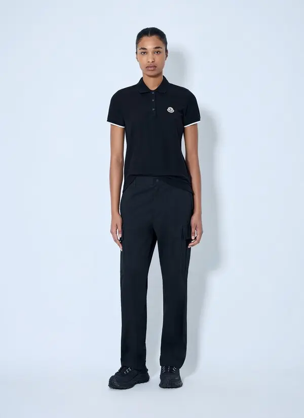 Moncler Piqué Polo Shirt - Black