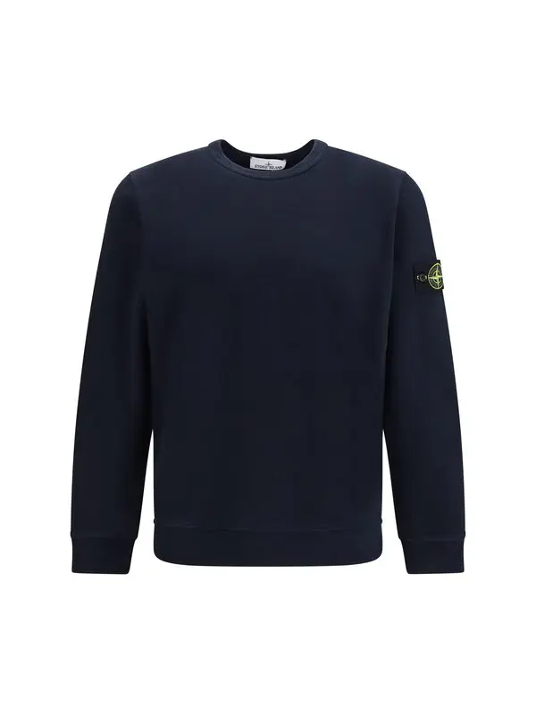 Stone Island Crewneck Cotton Sweatshirt - Blue