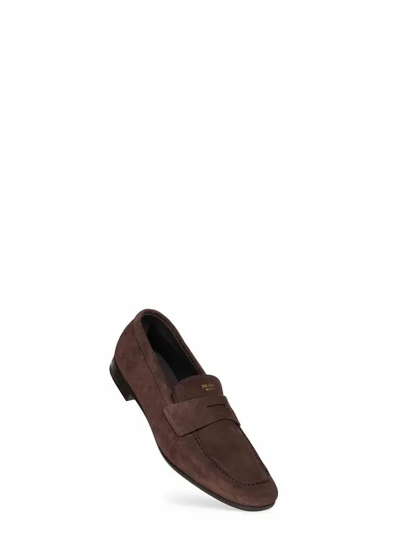 Prada Calzature Dark Brown Suede Loafers