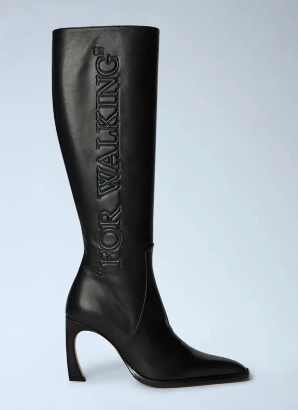 Off-White Leather For Walking Loop Boots