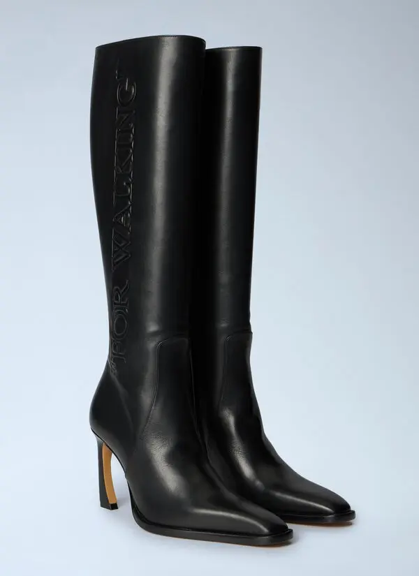Off-White Leather For Walking Loop Boots